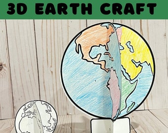 Earth Day Bulletin Board Agamograph Craft 3D Coloring Pages Activities ...