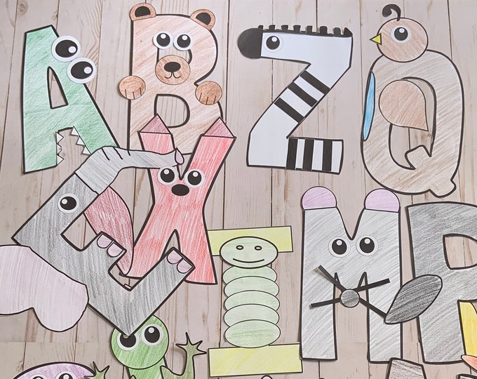 Alphabet Printable CRAFT Templates Alphabet Animal Craft PDF Instant ...