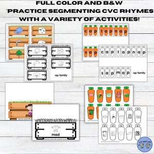 Spring CVC Rhymes- Planting Carrots- 164 Pages - Etsy