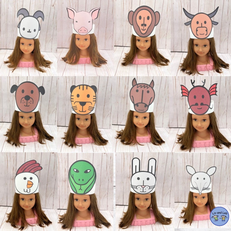 Chinese New Year Zodiac Animal Paper Hats - Etsy