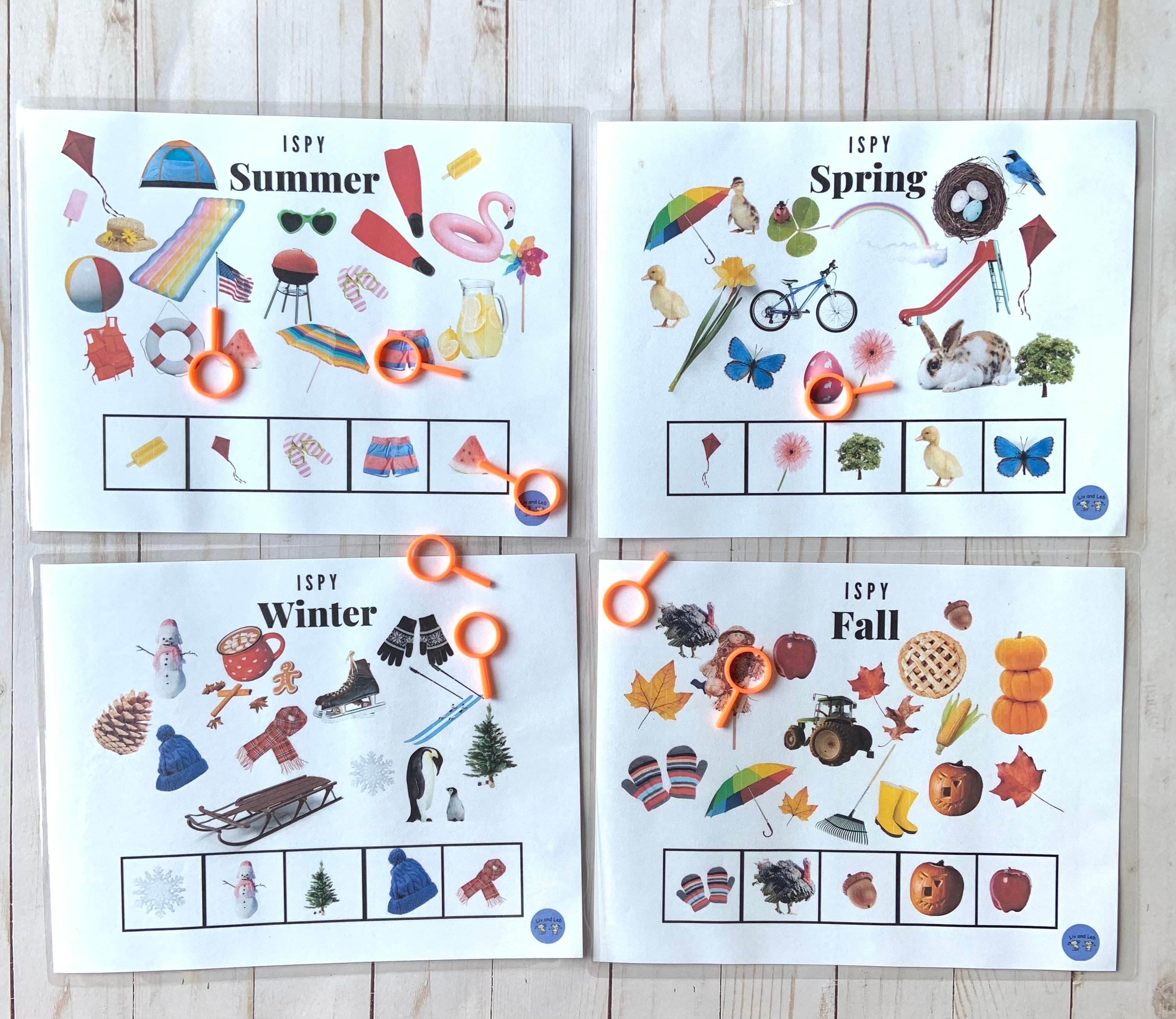 I Spy Printable Activity Fall, Winter, Spring, Summer - Etsy