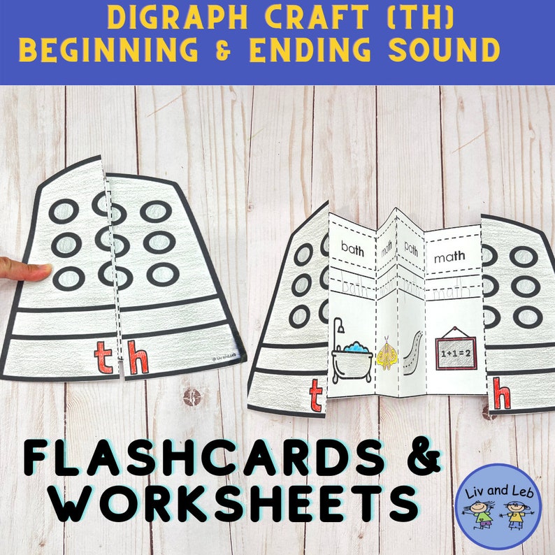 Consonant Digraph Craft th, Digraph Flashcards, Digraph Worksheets - Etsy