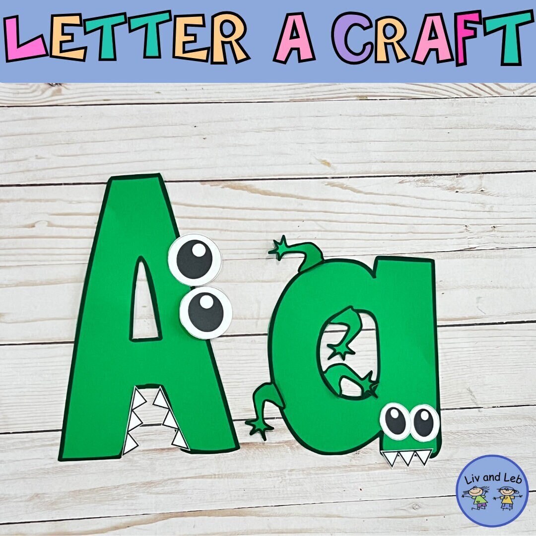 Letter A Alligator Craft: Alphabet Phonics (PDF) - Etsy