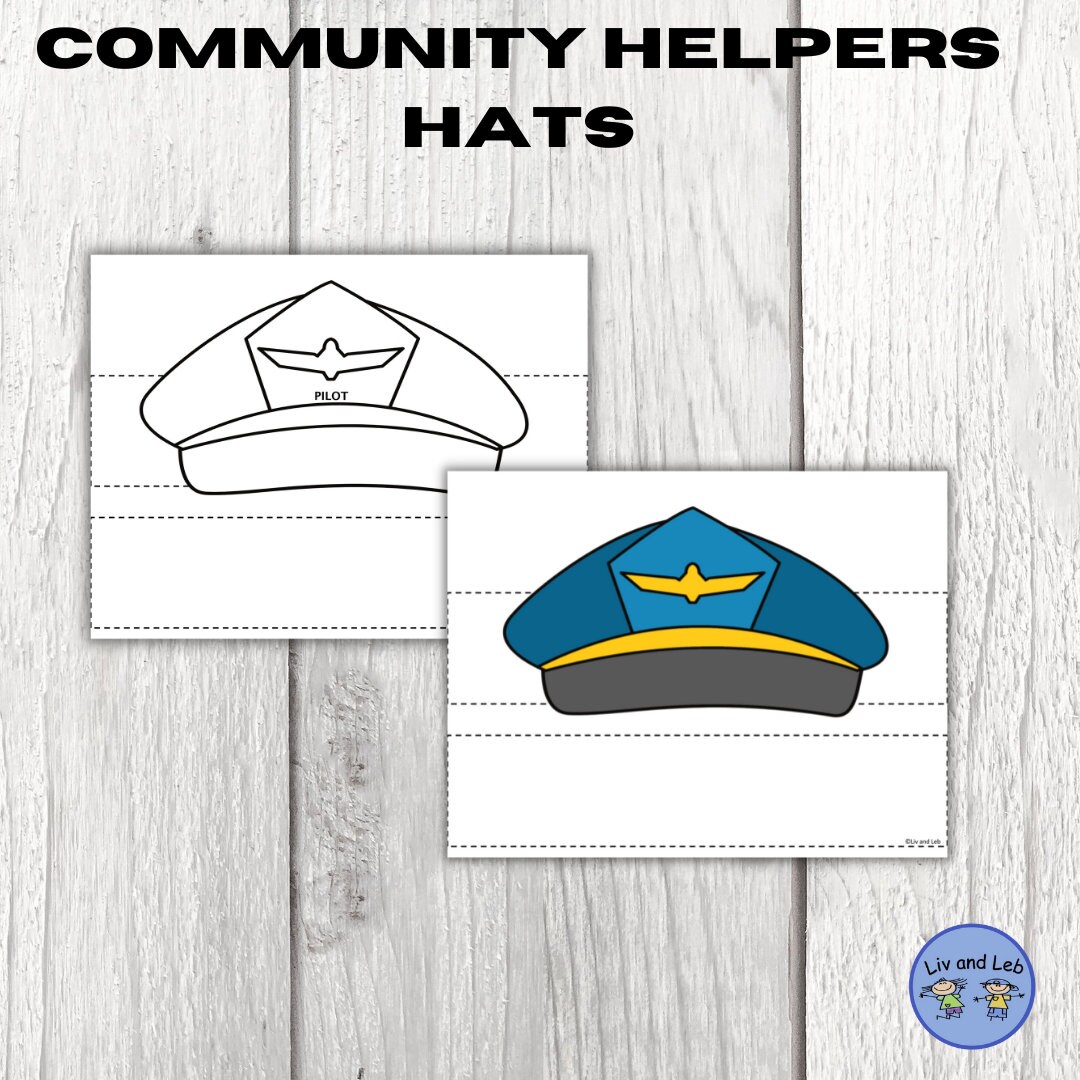 Community Helper Craft-birthday Hats-costume Dramatic Play - Etsy