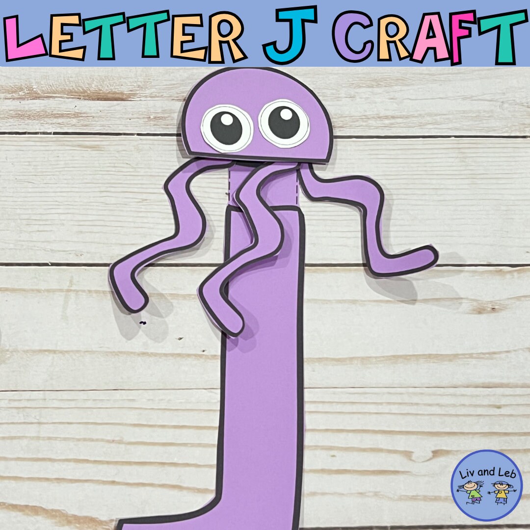 Letter J Jellyfish Craft: Alphabet Phonics (printable) - Etsy
