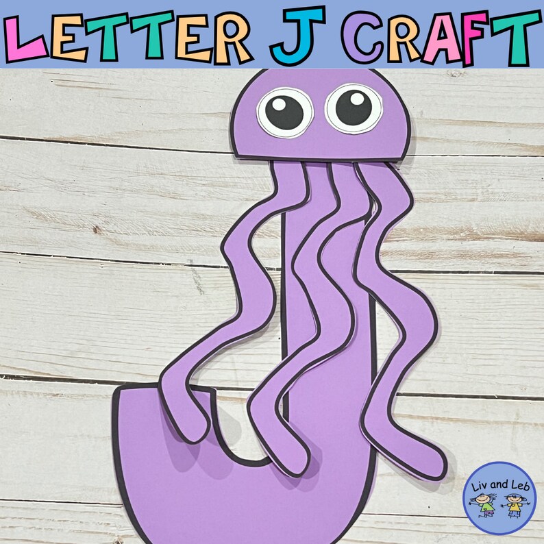 Letter J Craft Alphabet Phonics Craft Jellyfish Craft - Etsy