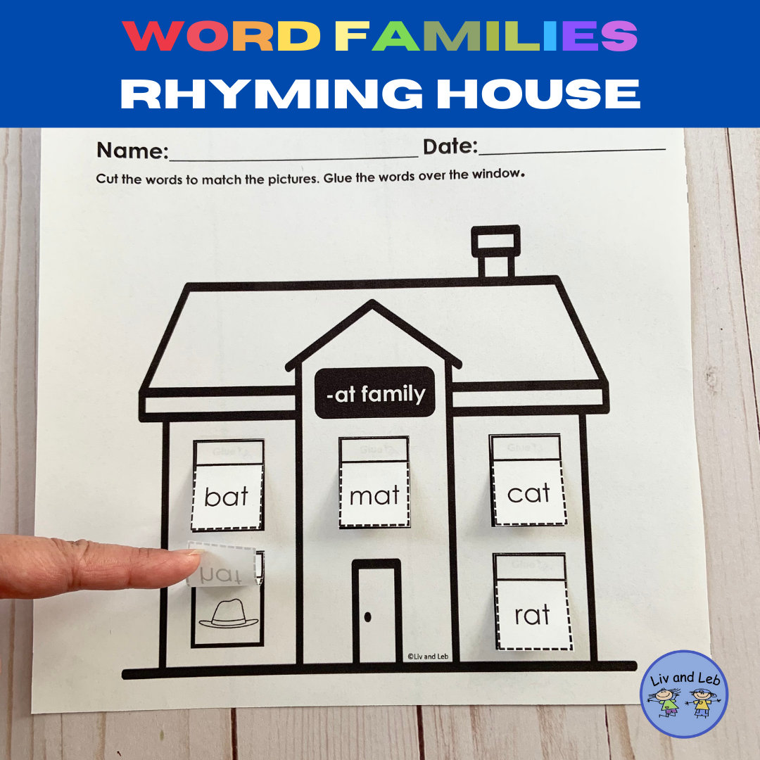 Word Family House- Rhyming Words Worksheets - Etsy
