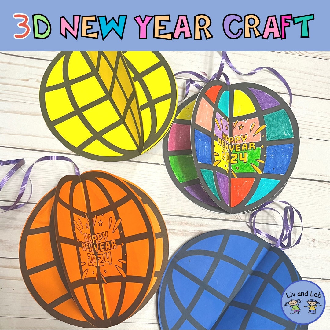 New Years Disco Ball Craft- New Years Paper Craft for Kids - Etsy