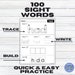 100 Sight Words, High Frequency Words, 100 Sight Word Cards for Games ...