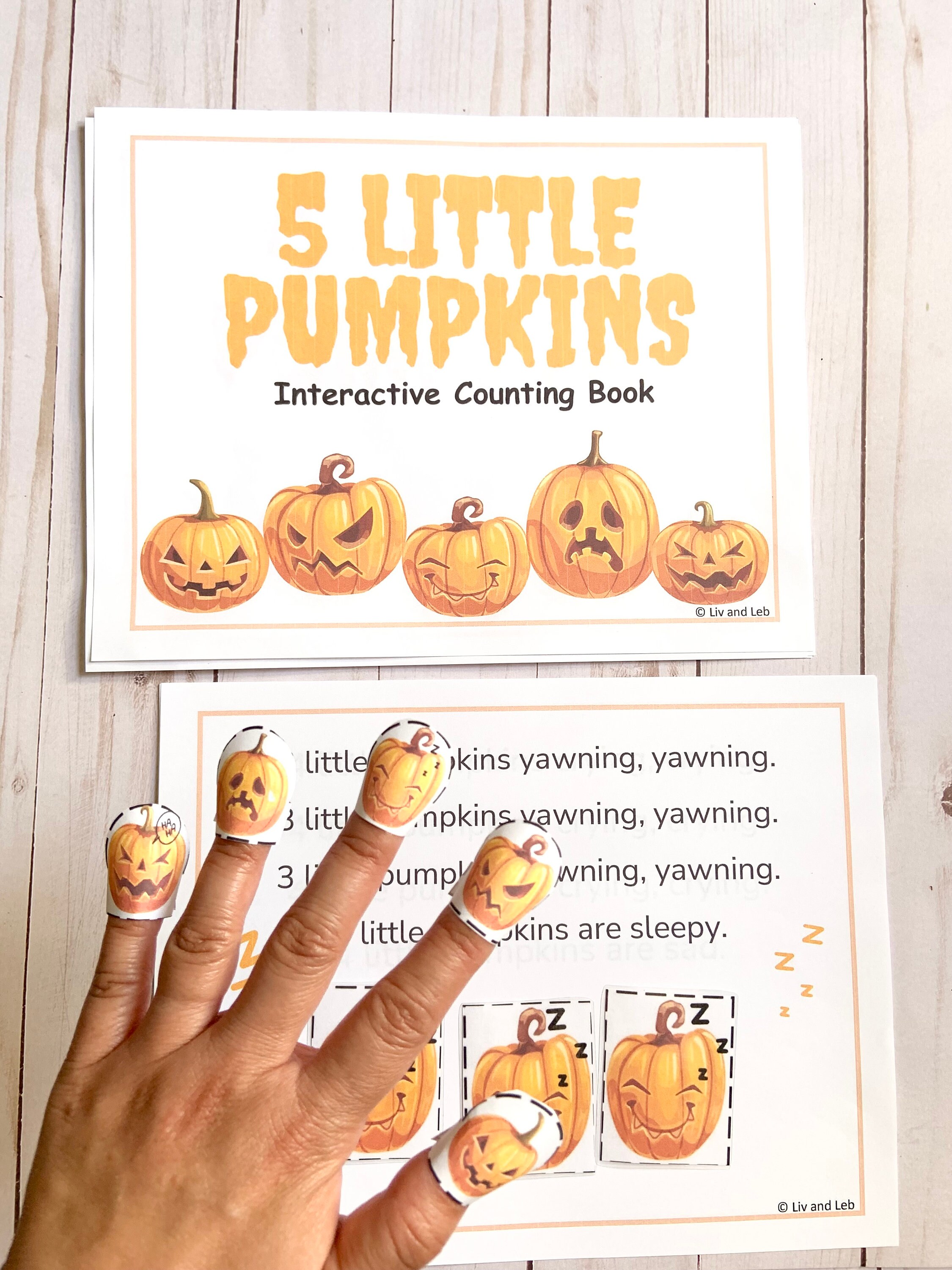 Pumpkin Printable Book With Finger Puppets and Flash Cards - Etsy