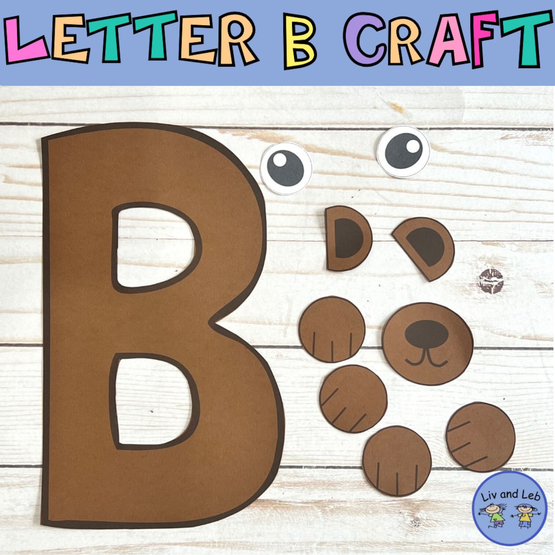 Letter B Bear Craft: Alphabet Phonics (printable) - Etsy