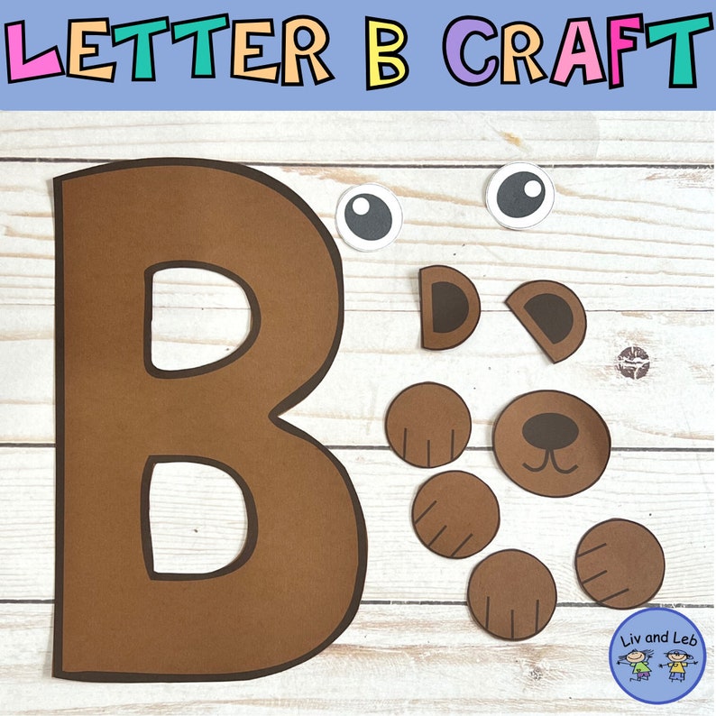 Letter B Bear Craft: Alphabet Phonics (printable) - Etsy