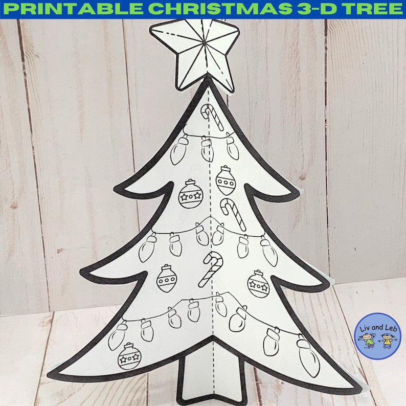 Christmas Tree Craft for Kids- Printable Winter Holiday Craft - Etsy