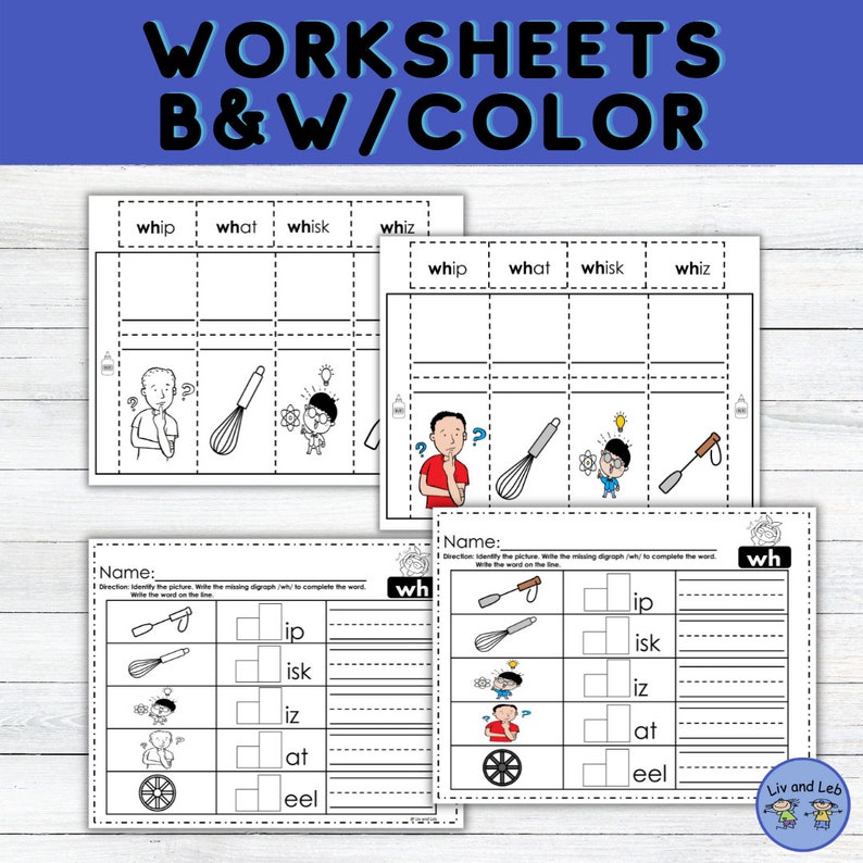Consonant Digraph Craft "wh", Digraph Flashcards, Digraph Worksheets - Etsy