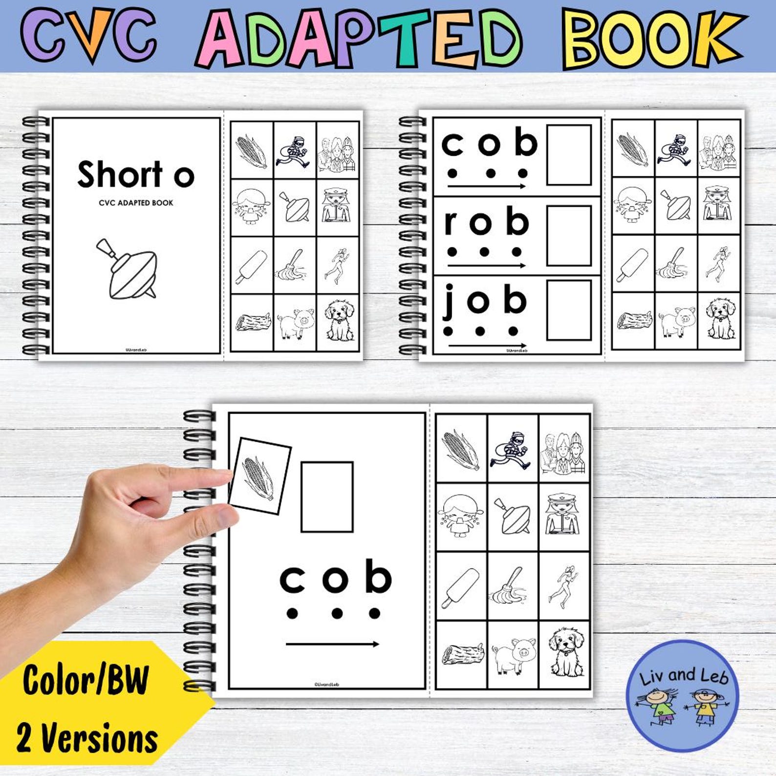 CVC Interactive Book- Word Family Short O Book - Etsy