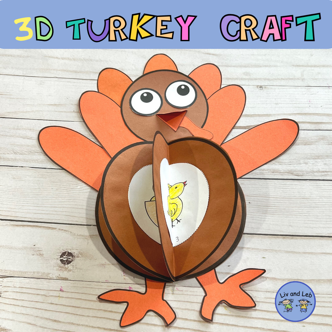 3D Turkey Life Cycle Craft: Thanksgiving Fall Activity (digital ...