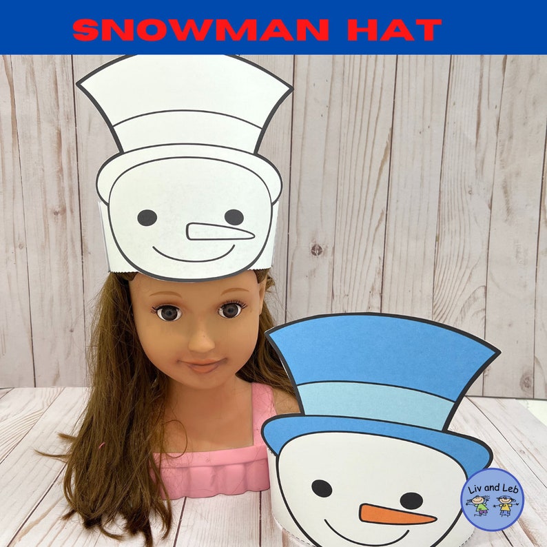 Snowman Paper Hat-crown-christmas-holiday Printable Craft - Etsy