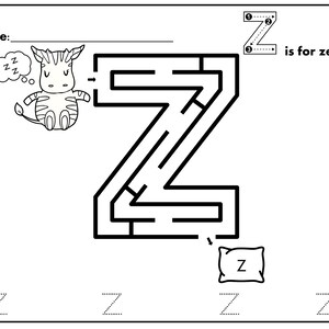 Alphabet Maze, Uppercase and Lowercase Letter Maze Worksheets - Etsy