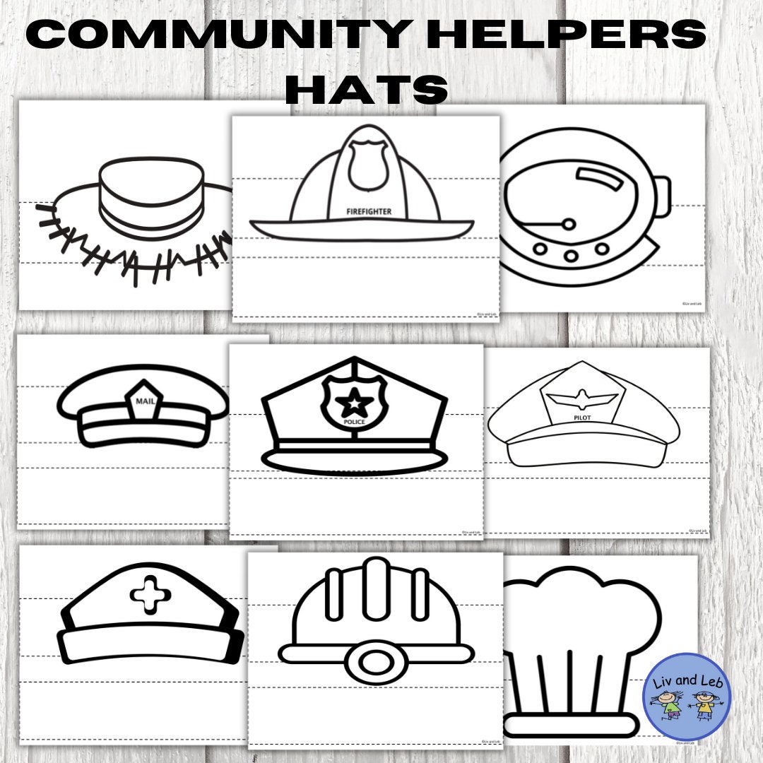 Community Helper Craft-birthday Hats-costume Dramatic Play - Etsy