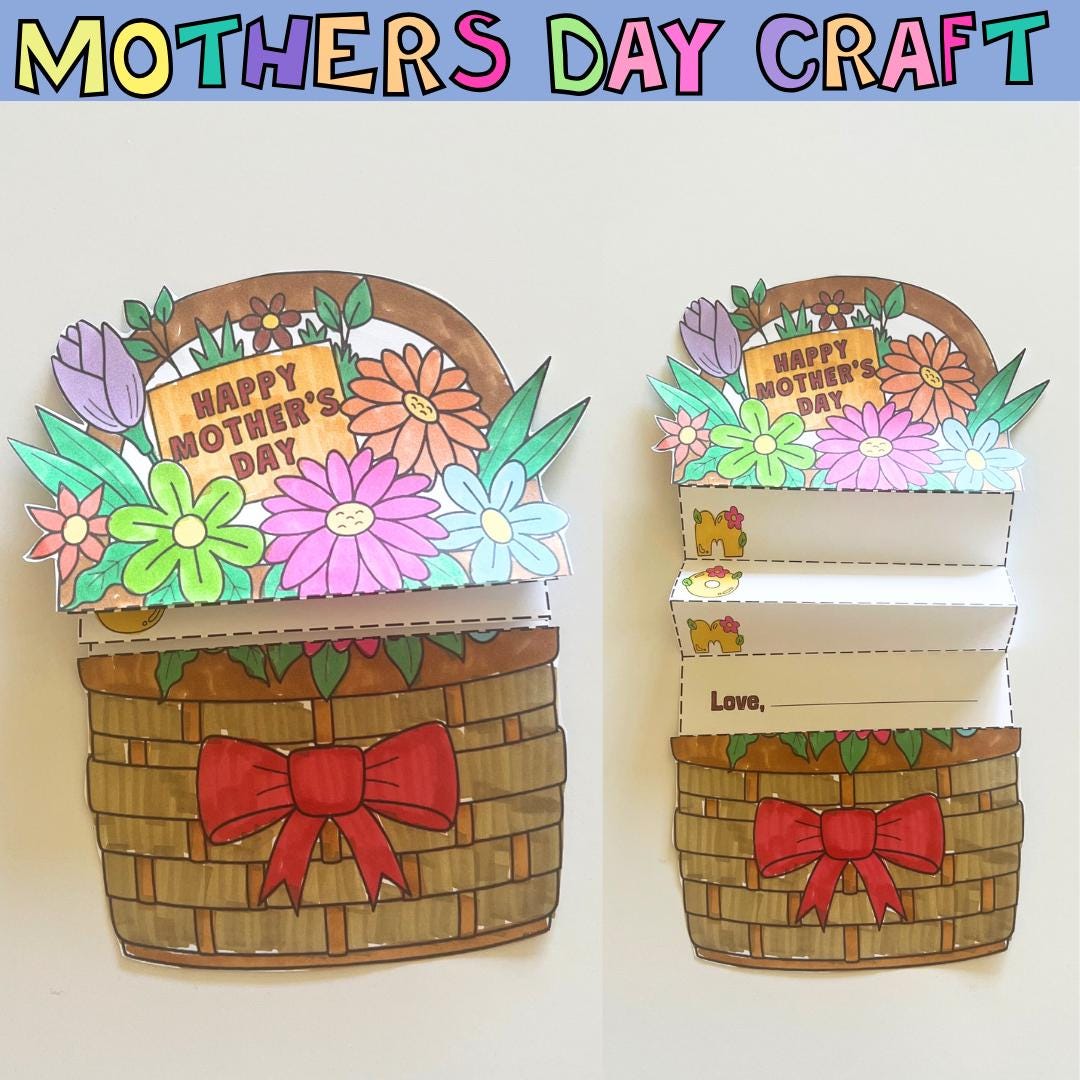 Mothers Day Flower Basket Craft - Etsy