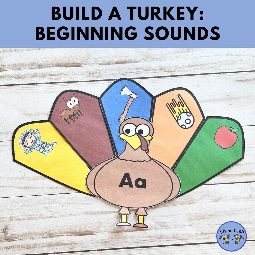 Build a Turkey- Beginning Sounds - Etsy