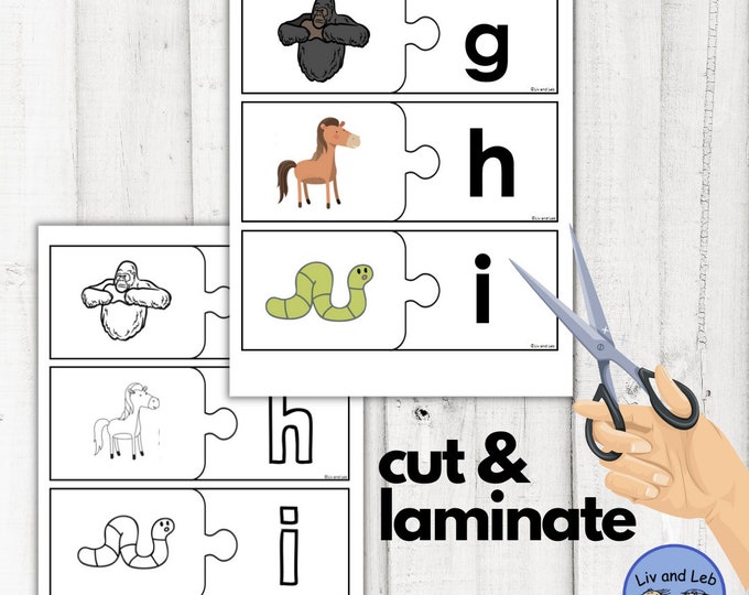 Alphabet Paper Craft- Zoo Animal Alphabet Craft- Letter Crafts for Kids ...