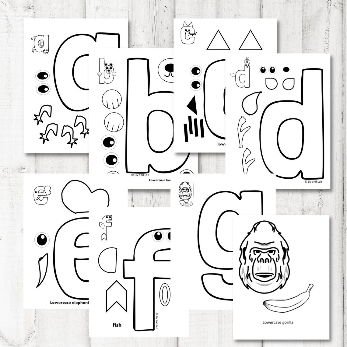 Alphabet Paper Craft- Zoo Animal Alphabet Craft- Letter Crafts for Kids ...