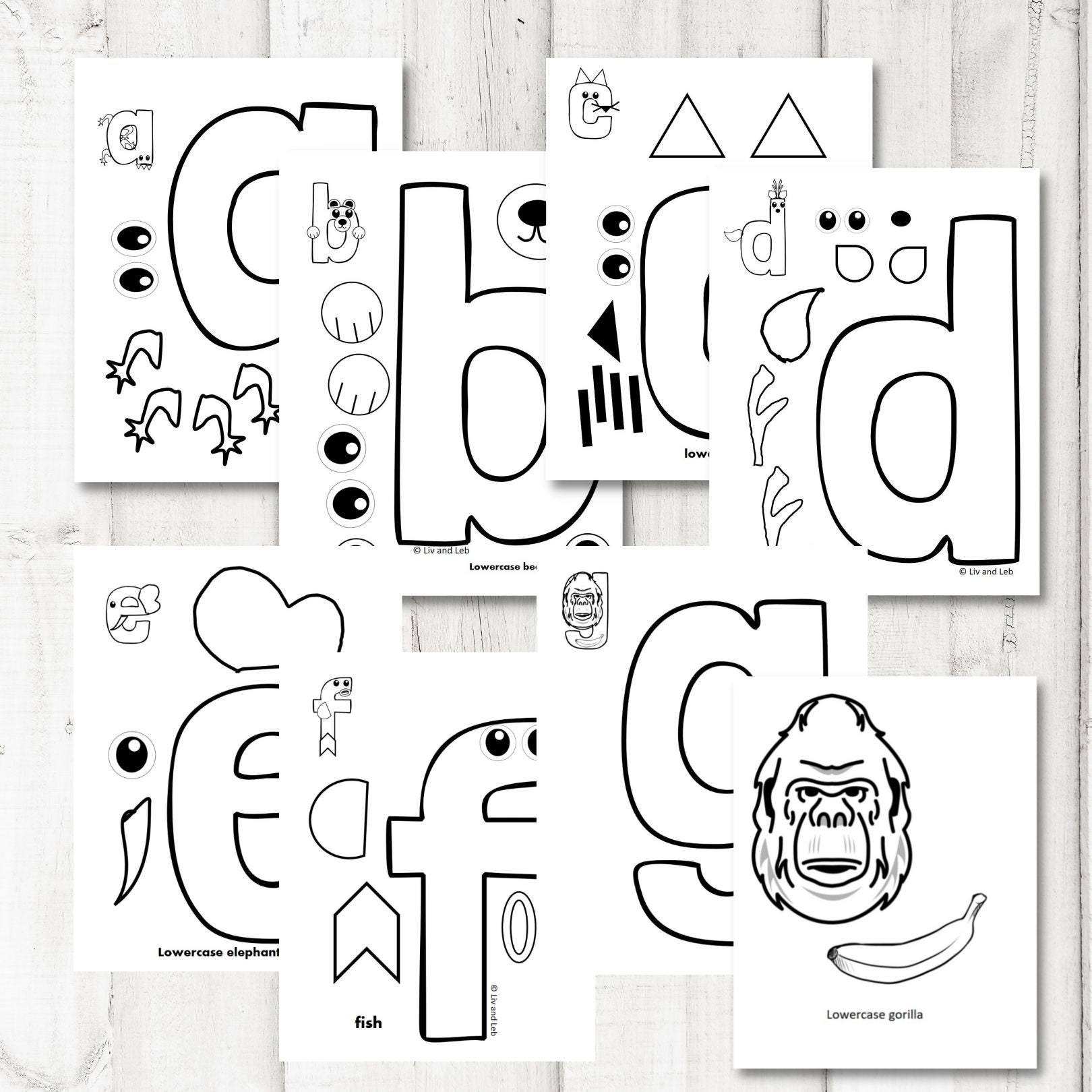 Alphabet Paper Craft- Zoo Animal Alphabet Craft- Letter Crafts for Kids ...