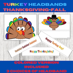 Turkey Headband Craft- Thanksgiving Party Hat - Etsy