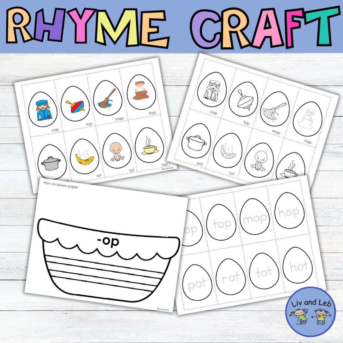 Easter Rhyme Sorting Craft – Spring Egg Activity (PDF Pattern) - Etsy