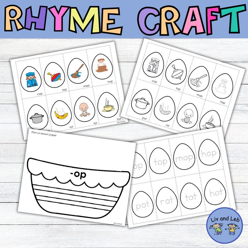 Easter Rhyme Sorting Craft – Spring Egg Activity (PDF Pattern) - Etsy