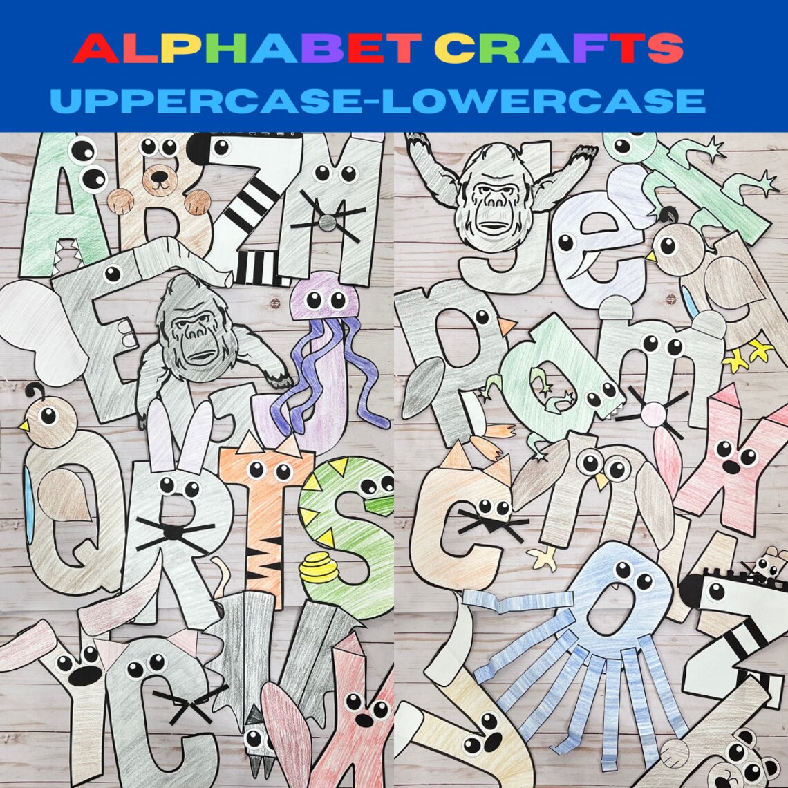 Alphabet Letter Craft for Kids, Zoo Animal Craft, Alphabet Paper Craft ...