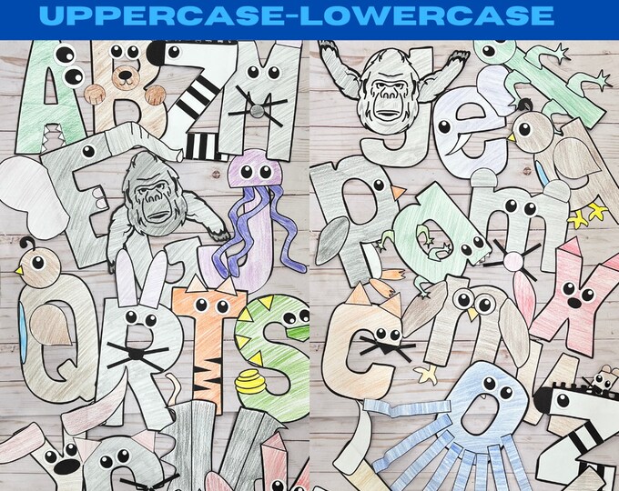 Alphabet Paper Craft- Zoo Animal Alphabet Craft- Letter Crafts for Kids ...