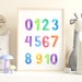 Rainbow Numbers Print, Educational Posters, Watercolor Numbers Nursey ...