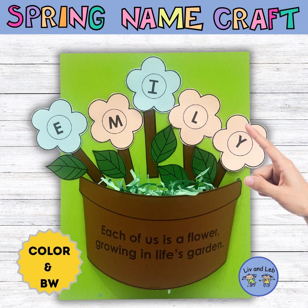 Spring Flower Name Craft for Kindergarten | March Spring Bulletin Board ...