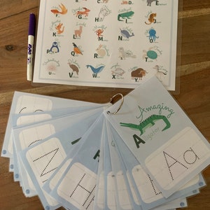 Alphabet Uppercase and Lowercase Tracing Cards, Flashcards & Poster - Etsy