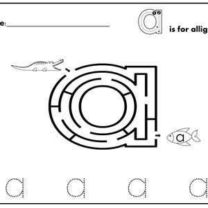 Alphabet Maze, Uppercase and Lowercase Letter Maze Worksheets - Etsy