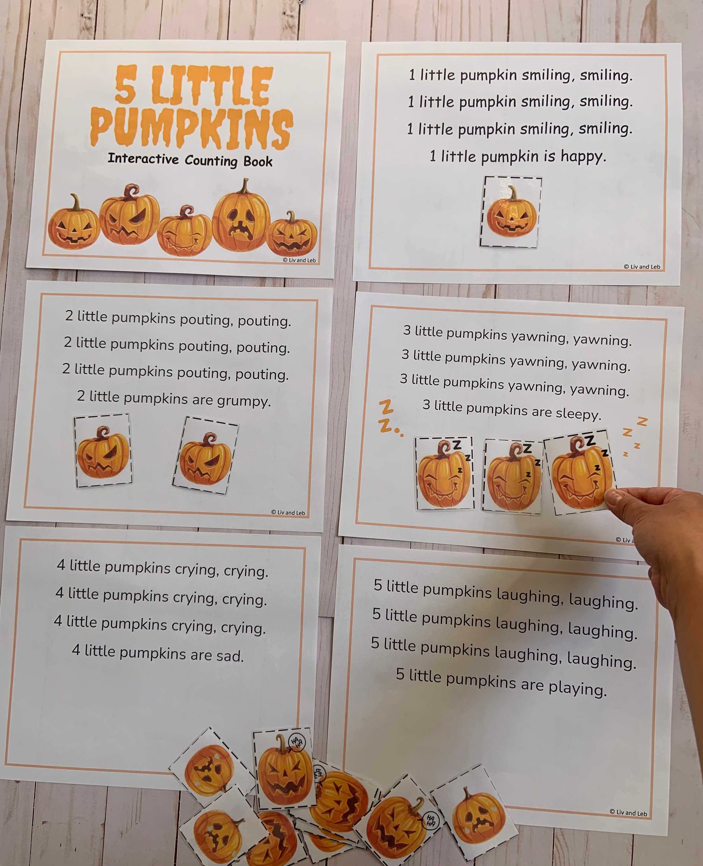Pumpkin Printable Book With Finger Puppets and Flash Cards - Etsy