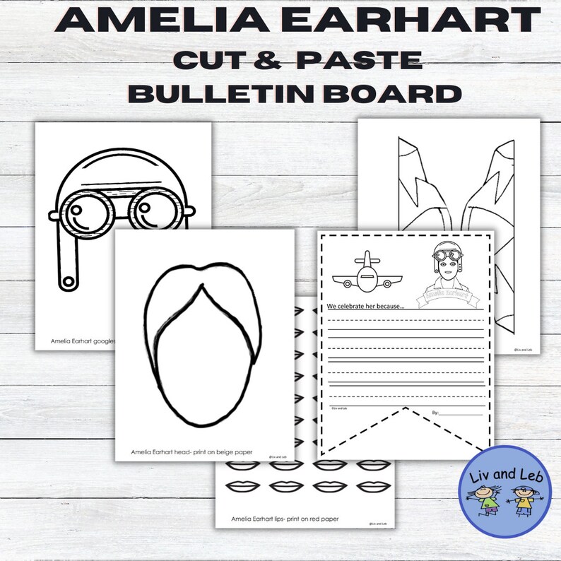 Women's History Month Craft- Amelia Earhart - Etsy