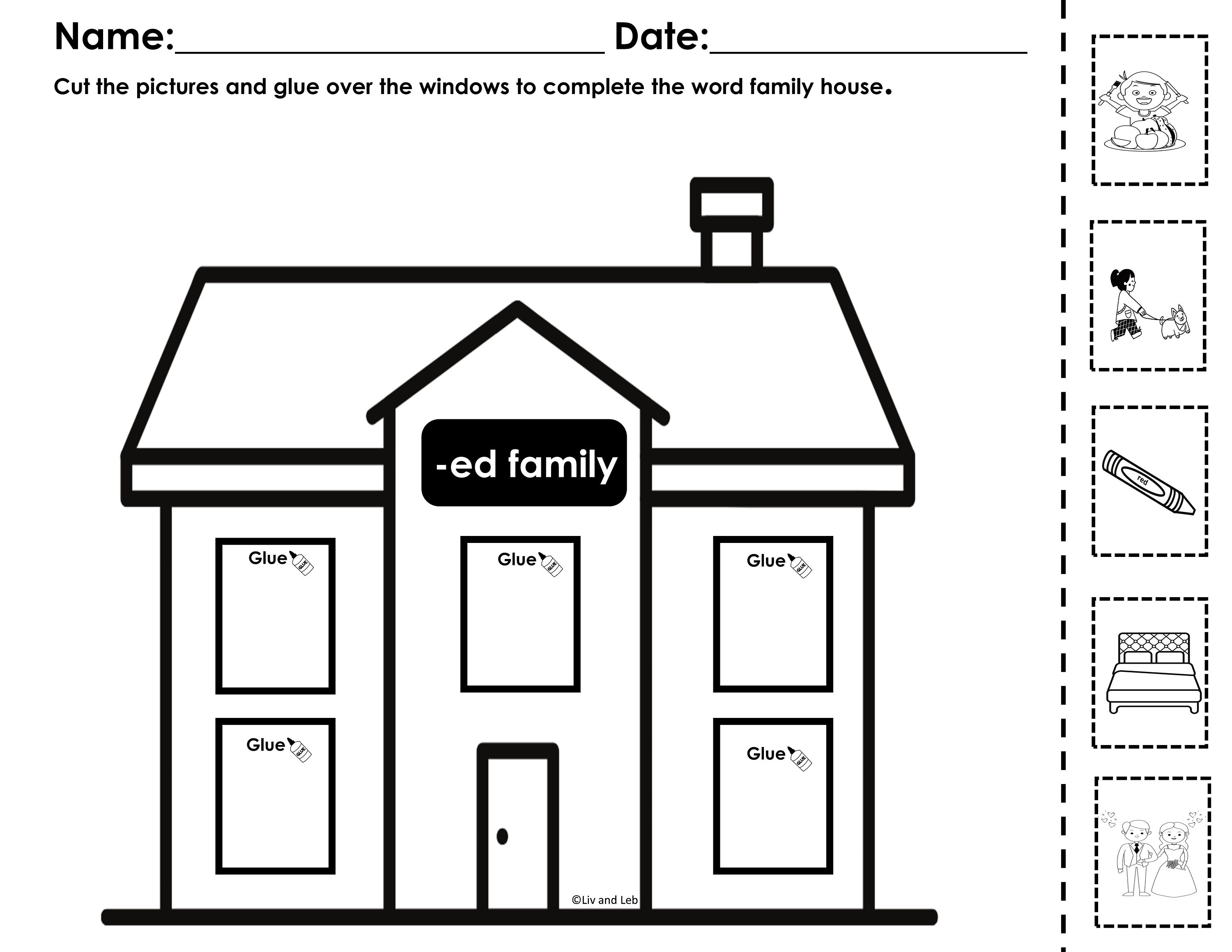 Word Family House Rhyming Words Worksheets - Etsy