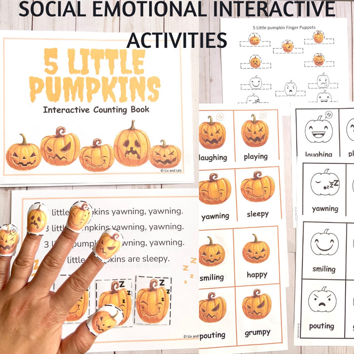 Pumpkin Printable Book With Finger Puppets and Flash Cards - Etsy