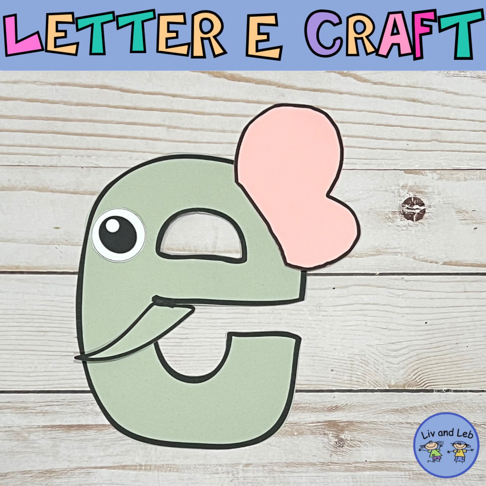 Letter E Elephant Craft: Alphabet Phonics (printable) - Etsy