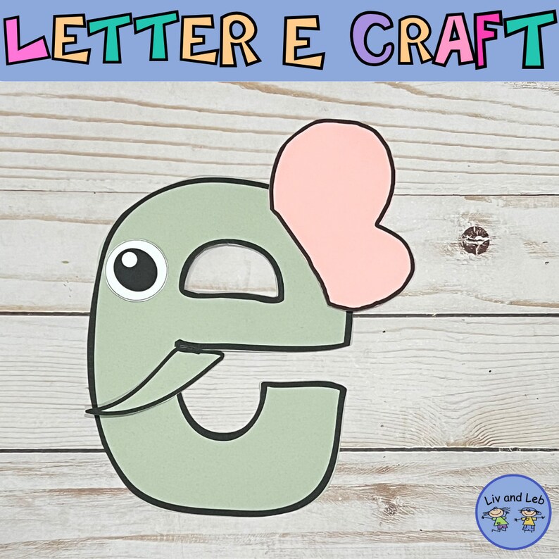 Letter E Elephant Craft: Alphabet Phonics (printable) - Etsy