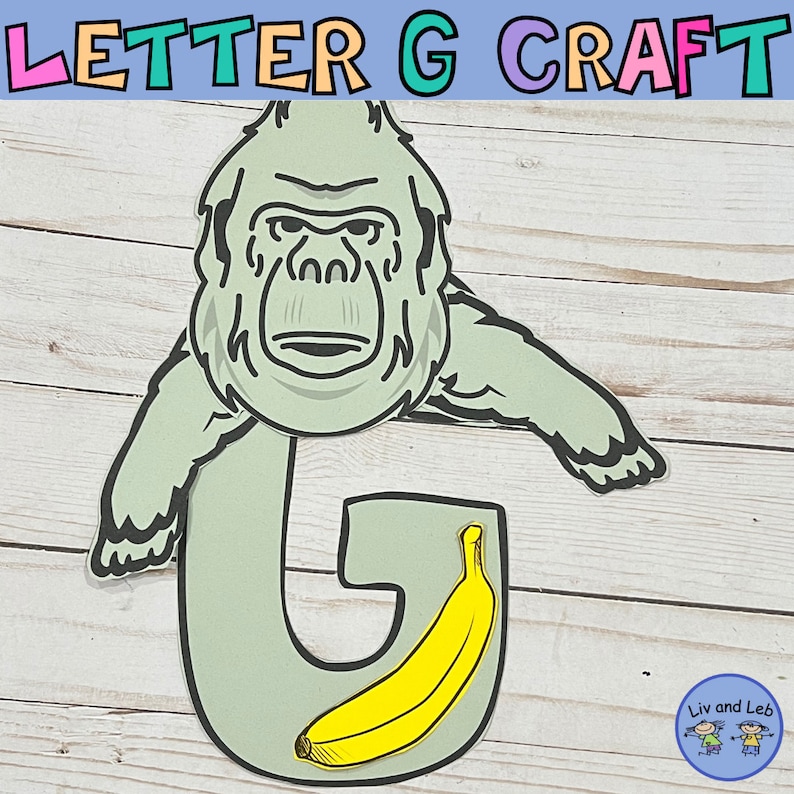 Letter G Gorilla Craft: Alphabet Phonics (digital Download) - Etsy