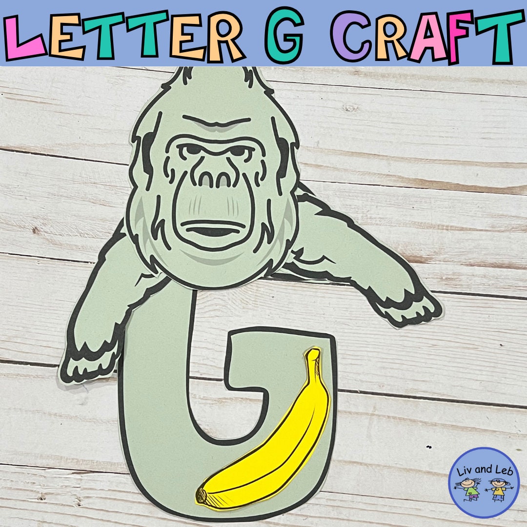 Letter G Gorilla Craft: Alphabet Phonics (digital Download) - Etsy