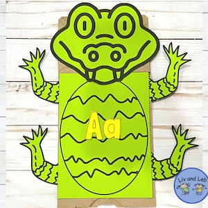 Alligator Craft- Alligator Paperbag Puppet - Etsy