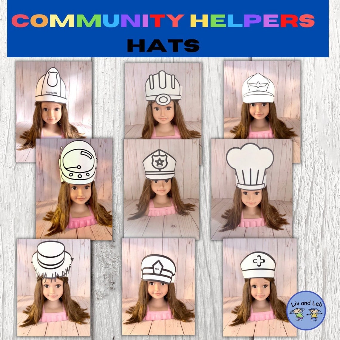Community Helper Craft-birthday Hats-costume Dramatic Play - Etsy