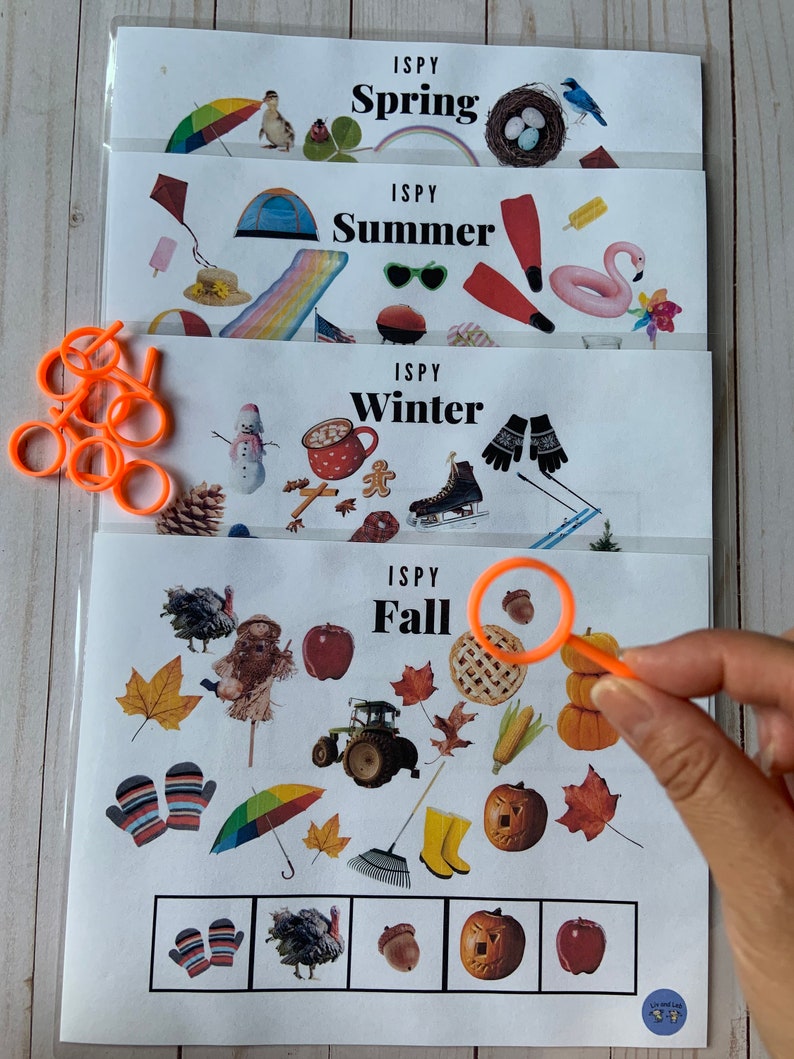 I Spy Printable Activity- Fall, Winter, Spring, Summer - Etsy