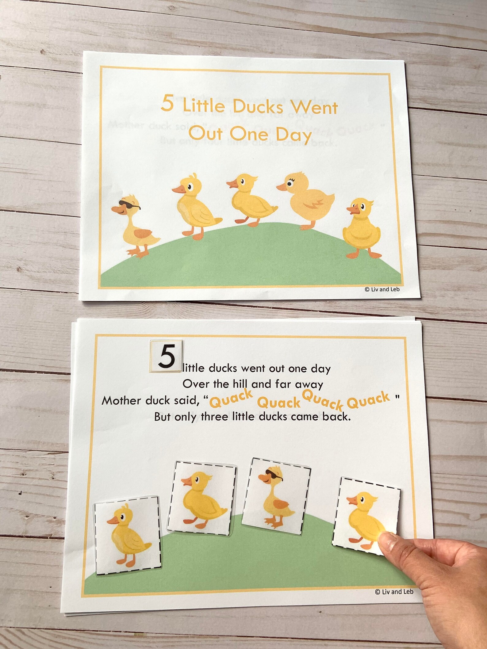 5 Little Ducks Interactive Book and Fingr Puppet - Etsy