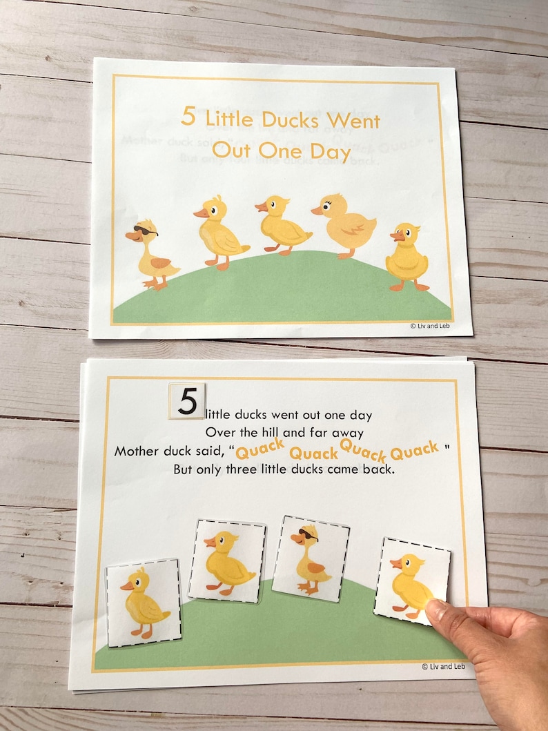 5 Little Ducks Interactive Book and Fingr Puppet - Etsy